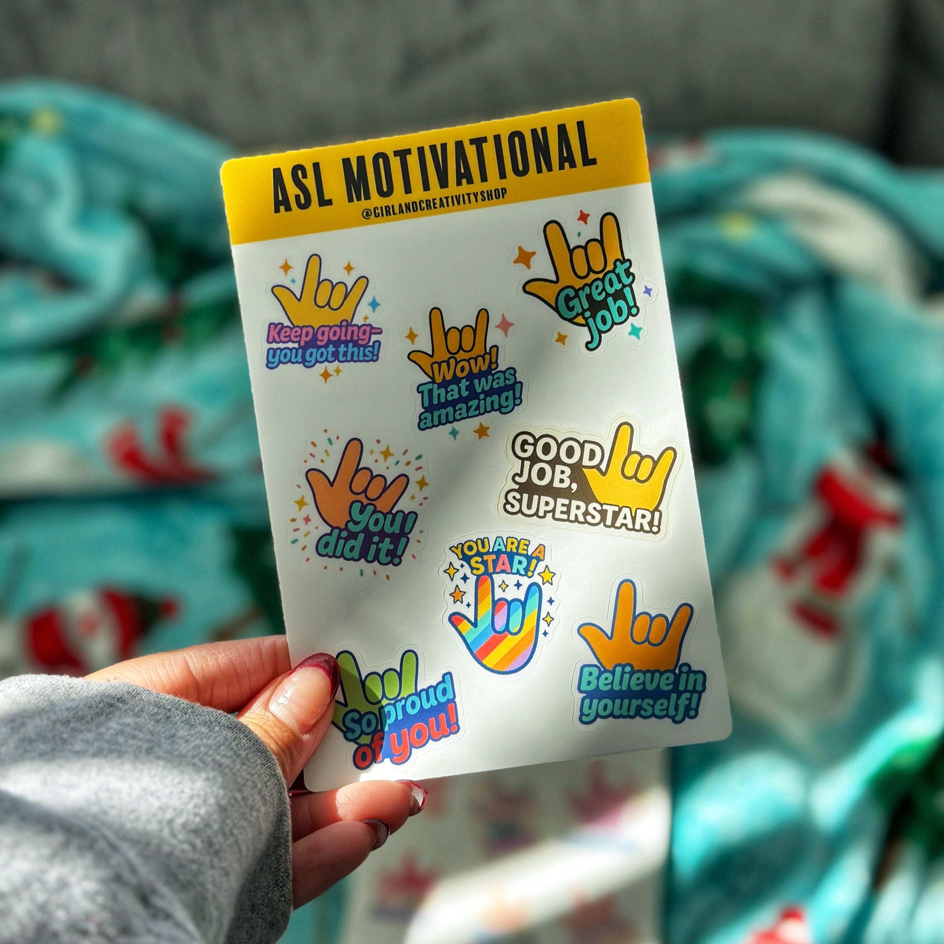ILY Motivational Sticker Sheet – Girl and Creativity